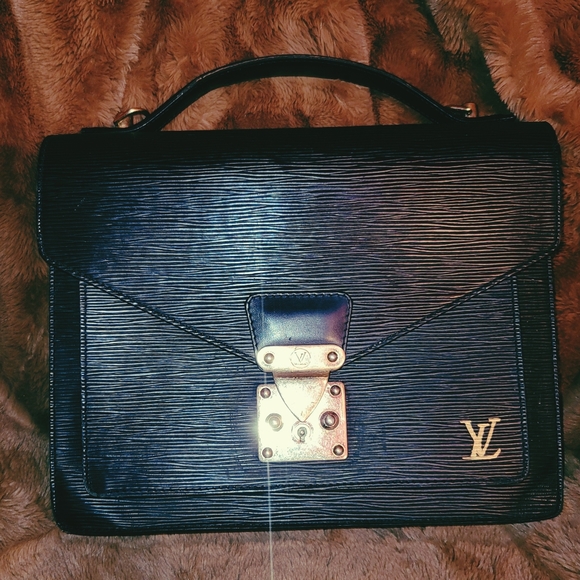 Louis Vuitton | Bags | Louis Vuitton Monceau Vintage Epi 26 Noir Gold ...